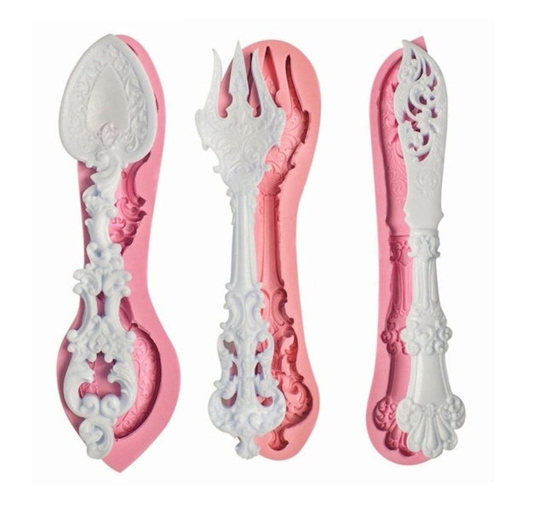 DIY Silicone Mold Cutlery Spoon Fork Knife for Plaster Soap Mold ...