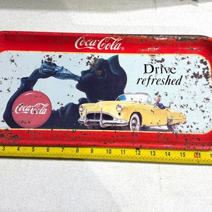 Original 1950's Coca Cola Drive Refreshed Metal Serving Tray 18x8 ...