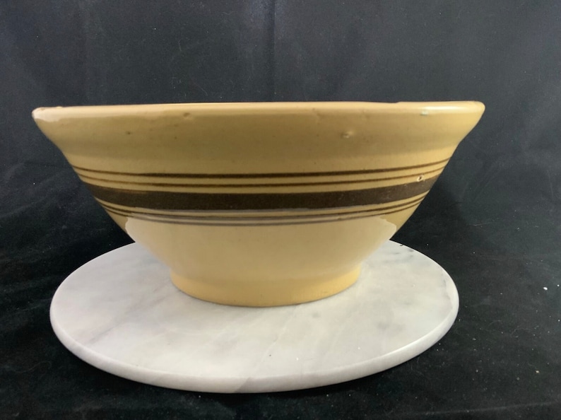 Antique, Very Rare 12” Hull Yellow Ware Pottery With 5 Brown Bands ...