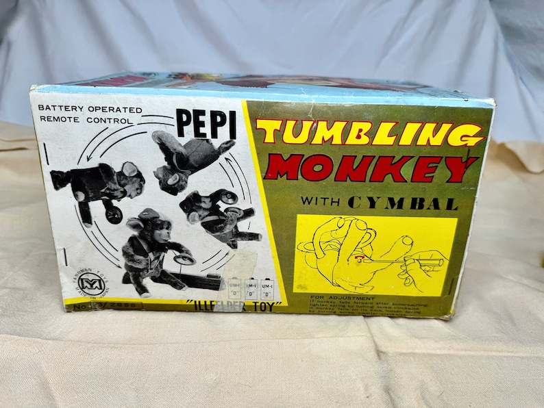 Vintage Yanoman Pepi Tumbling Monkey With Cymbal, Original Box (working ...