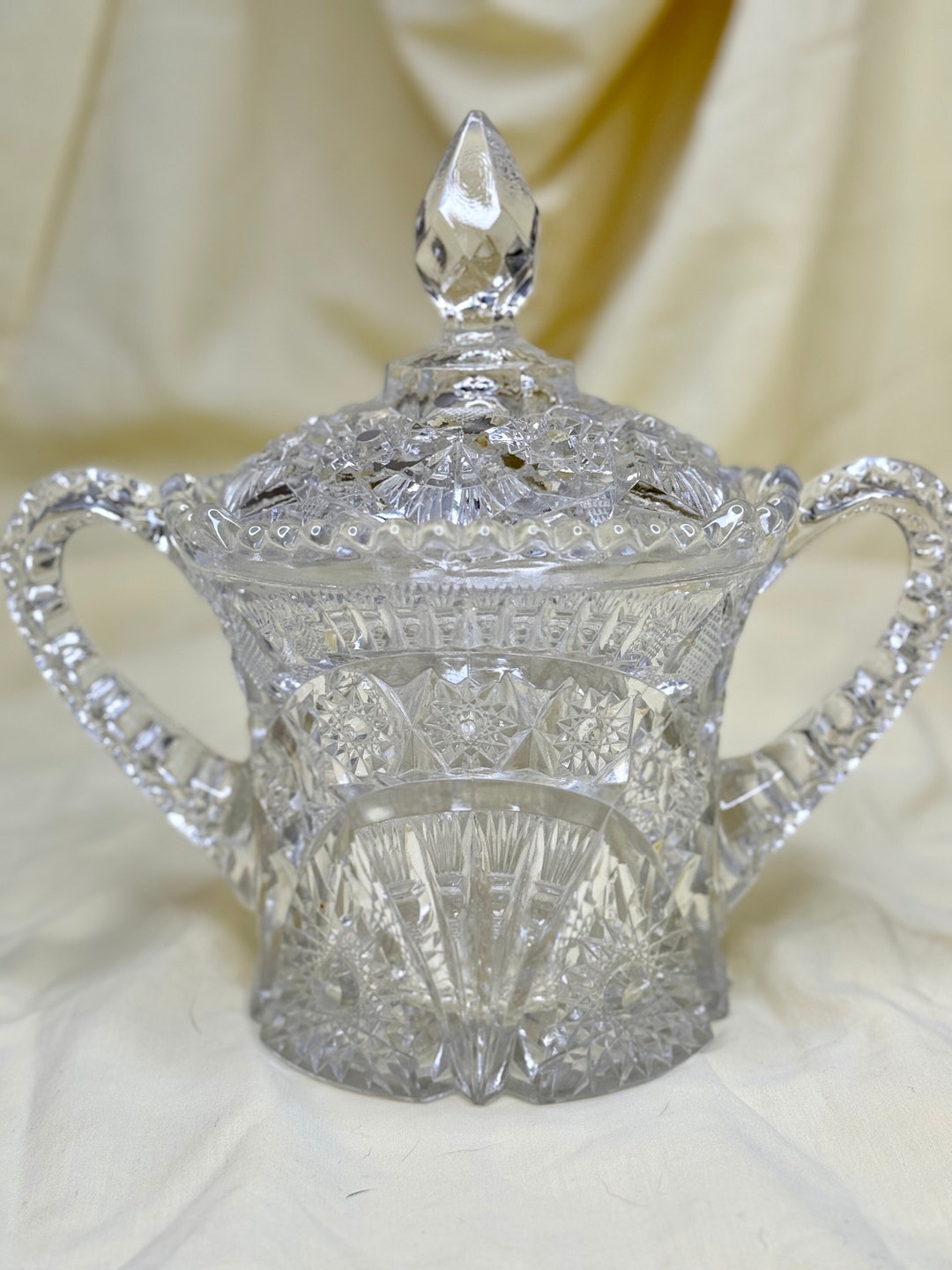 Imperial Glass #410 Forks Cracker Jar With Lid, American Brilliant ...