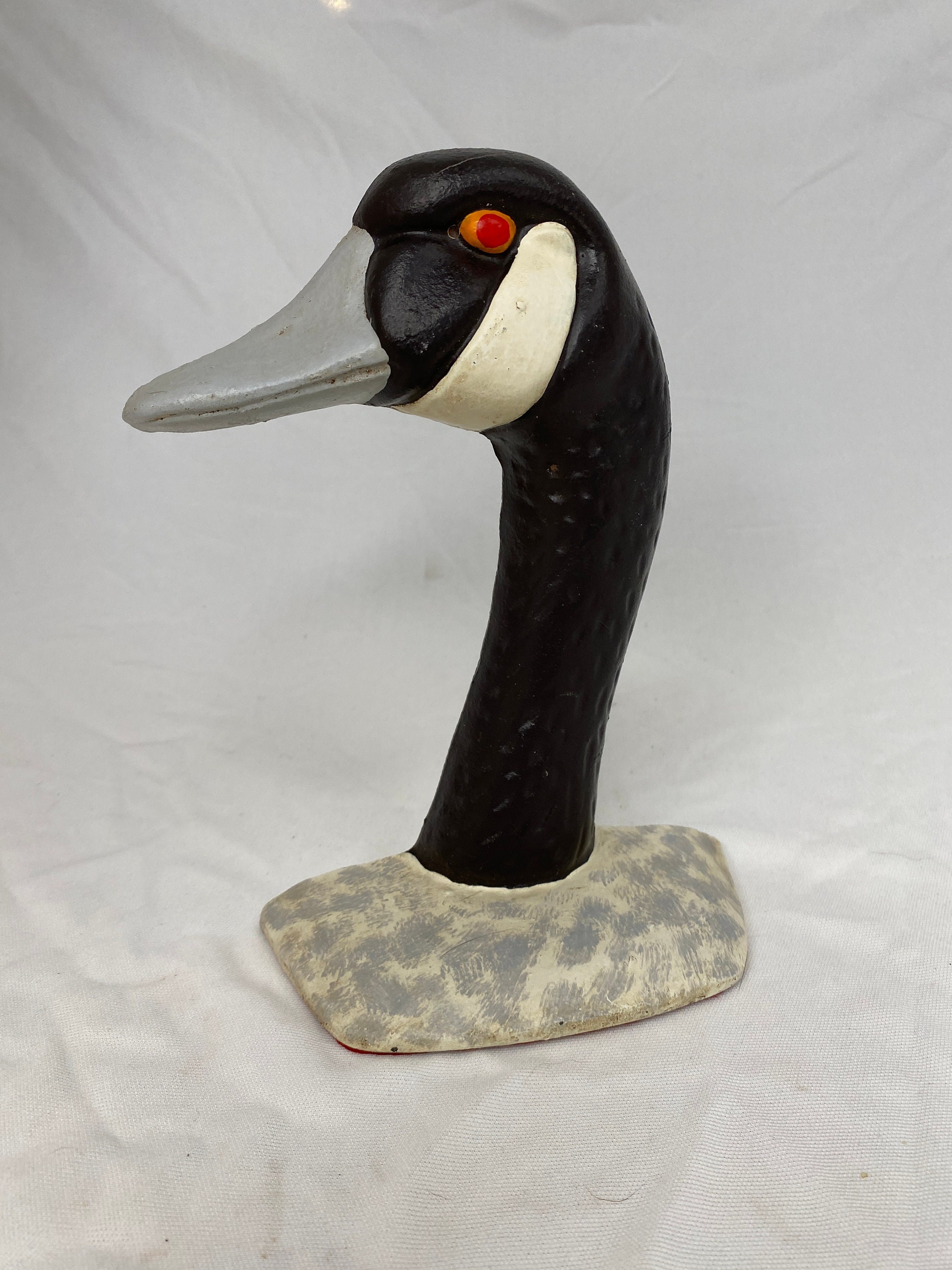RARE Vintage Painted Cast Iron Goose Head Doorstop - Etsy