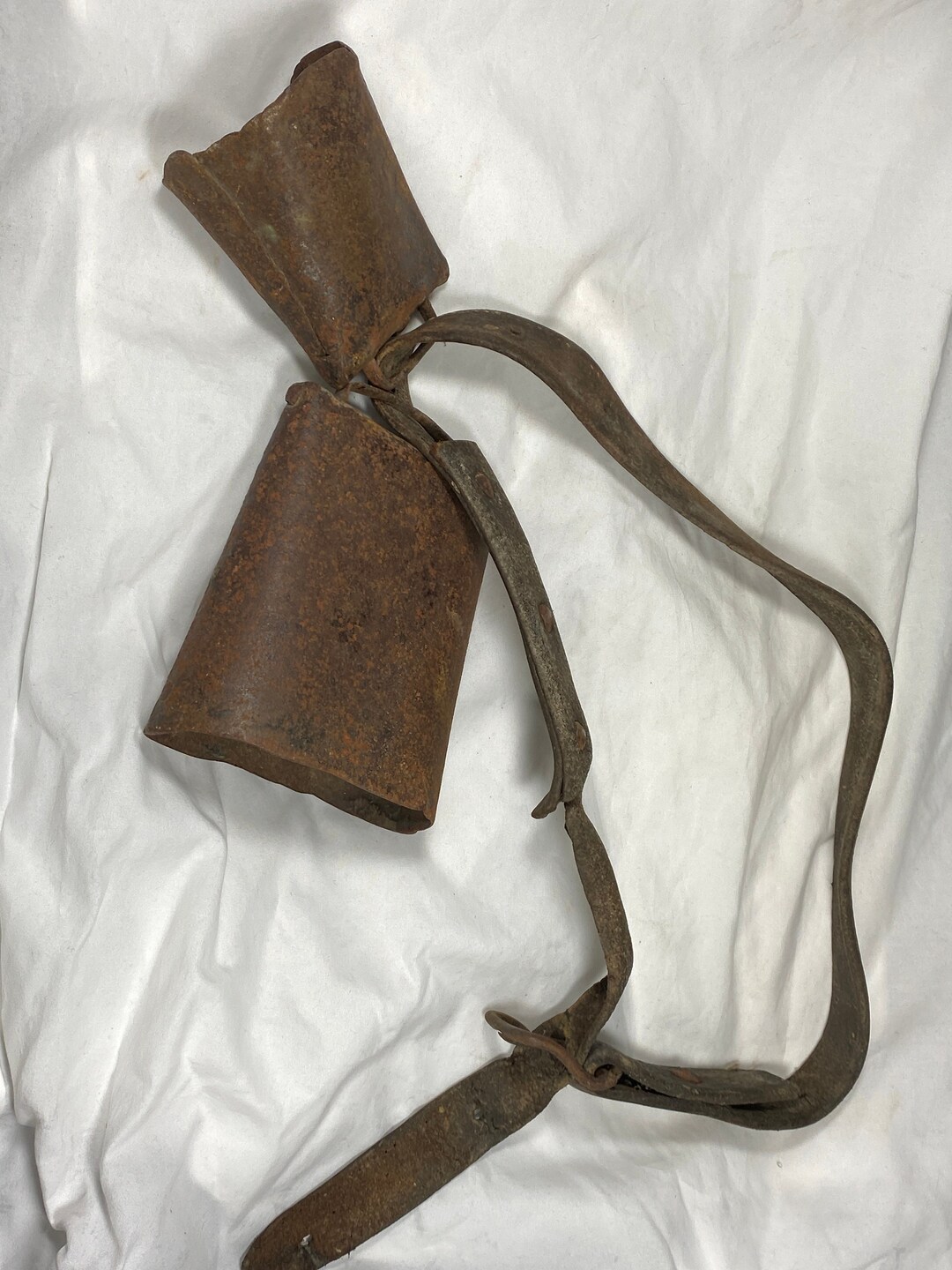 Set of Two Antique Cow Bells Hand Forged Rustic Metal Cow Bell ...