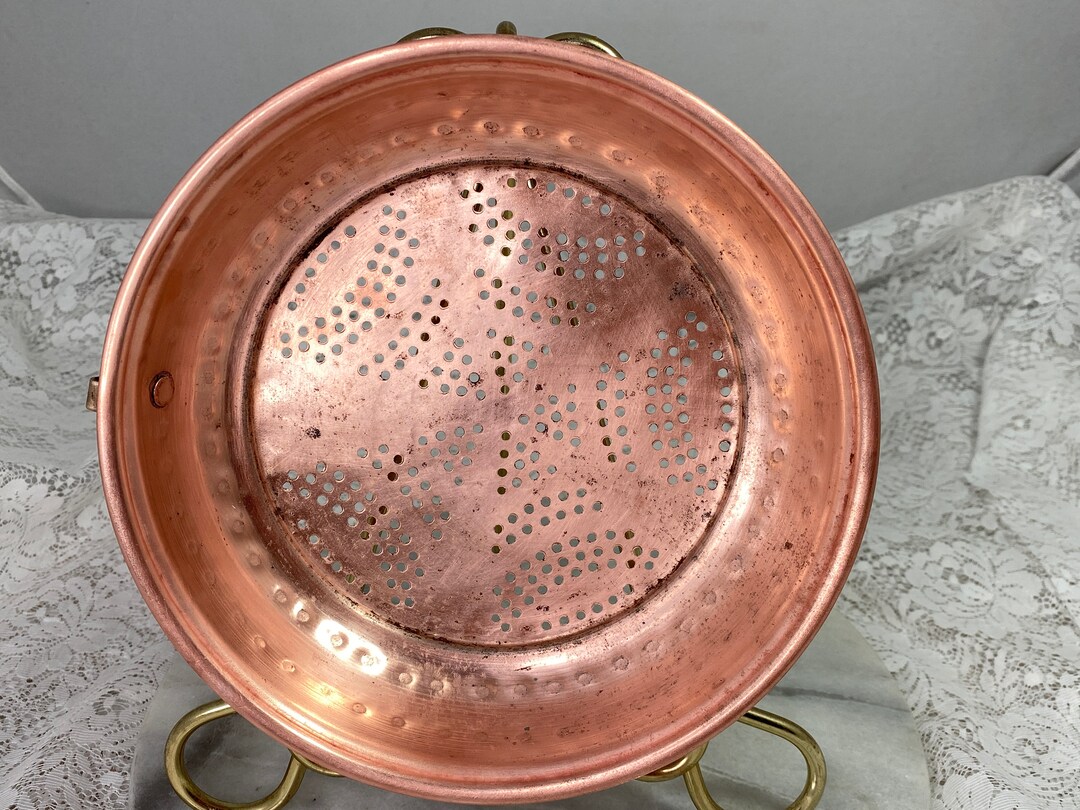 Antique 8 Inch COPPER Colander Strainer, Solid Copper, Wall Mounting ...