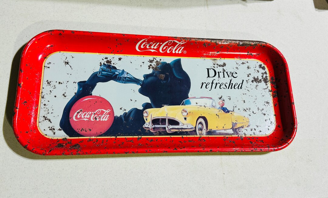 Original 1950's Coca Cola Drive Refreshed Metal Serving Tray 18x8 ...