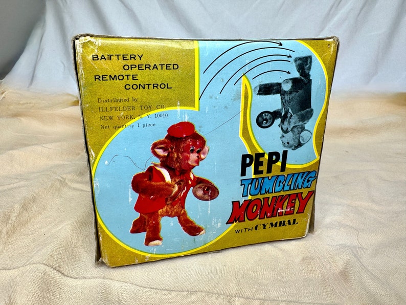 Vintage Yanoman Pepi Tumbling Monkey With Cymbal, Original Box (working ...