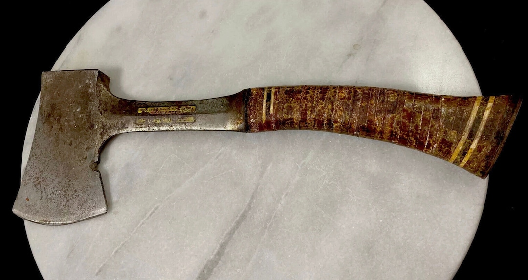 Vintage ESTWING Hatchet Timber Framing Hammer With Stacked Leather ...
