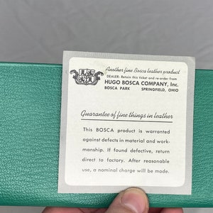 NOS Green Lady Bosca Ballerina Billfold, Green Wallet Popero Cowhide ...