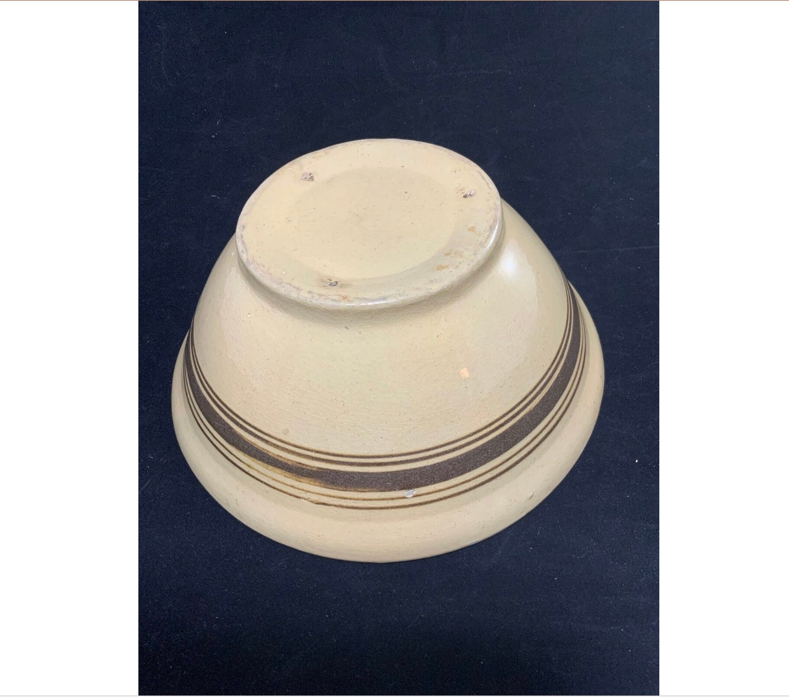 Antique, Very Rare 12” Hull Yellow Ware Pottery With 5 Brown Bands ...