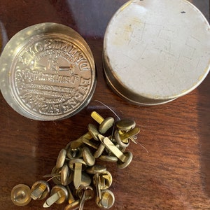 Antique Advertising Tin 1800s Dennison's Paper Fastener Tin Includes 19 ...