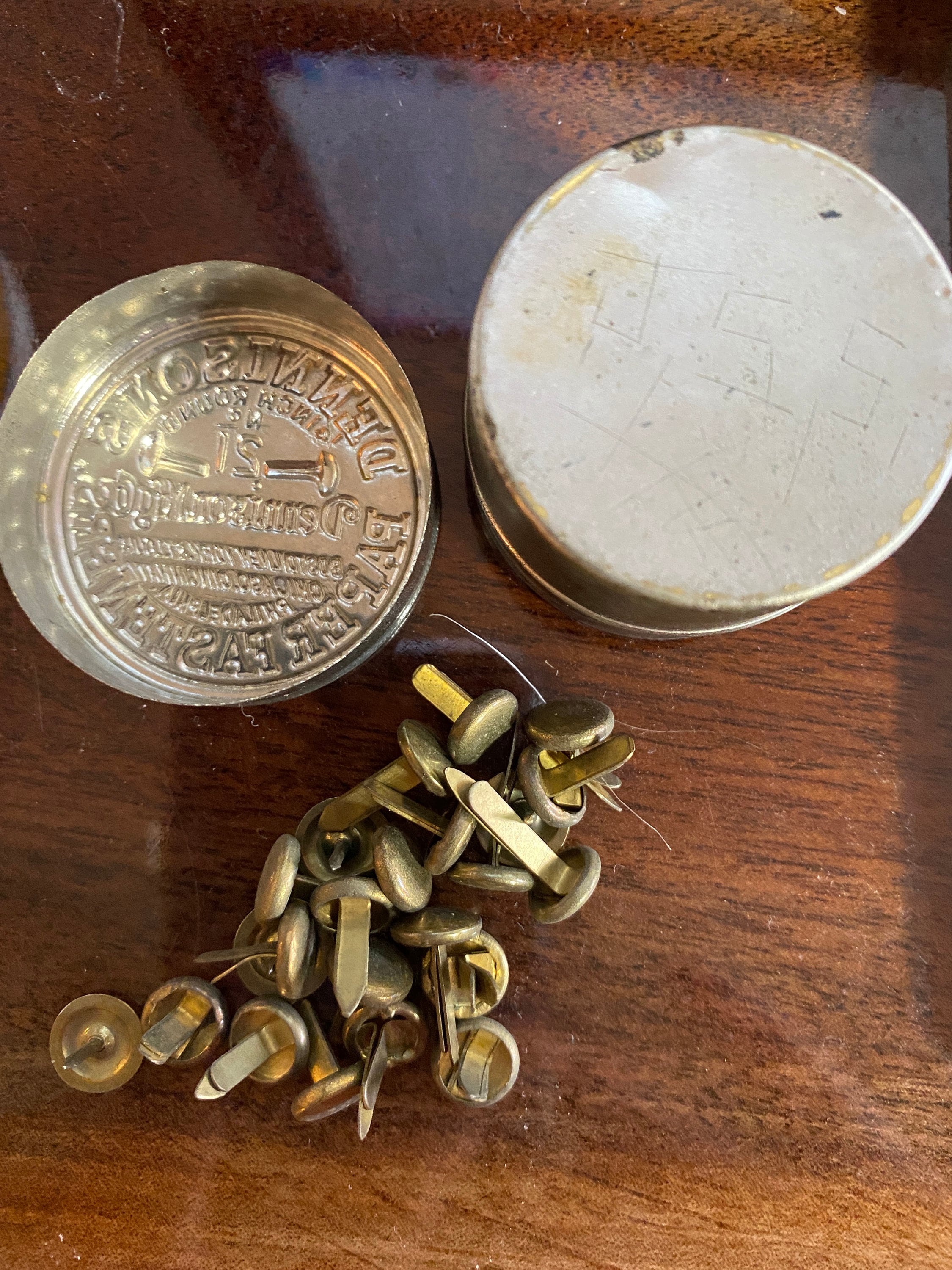 Antique Advertising Tin 1800s Dennison's Paper Fastener Tin Includes 19 ...