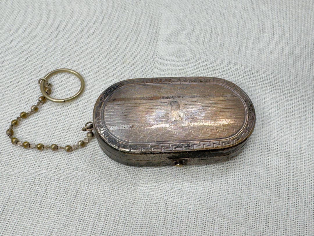 Antique Silver Victorian Cosmetic Compact With Mirror With Two Cosmetic ...