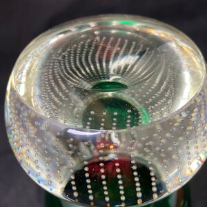 Erickson Emerald Green Art Glass Vase Console With Controlled Clear ...