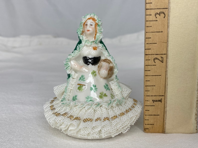 Irish Dresden Lace Figurine Lady in Green Colleen Bell - Etsy