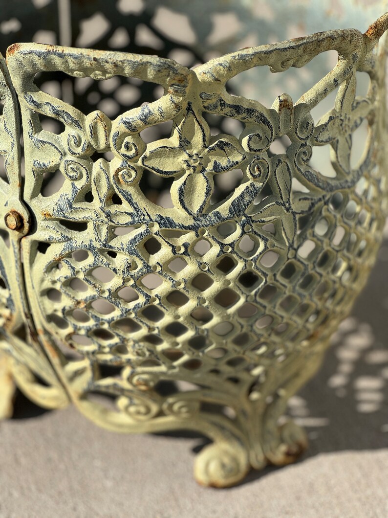 Large Cast Iron Planter Ornate Victorian Open Weave Patio Planter - Etsy
