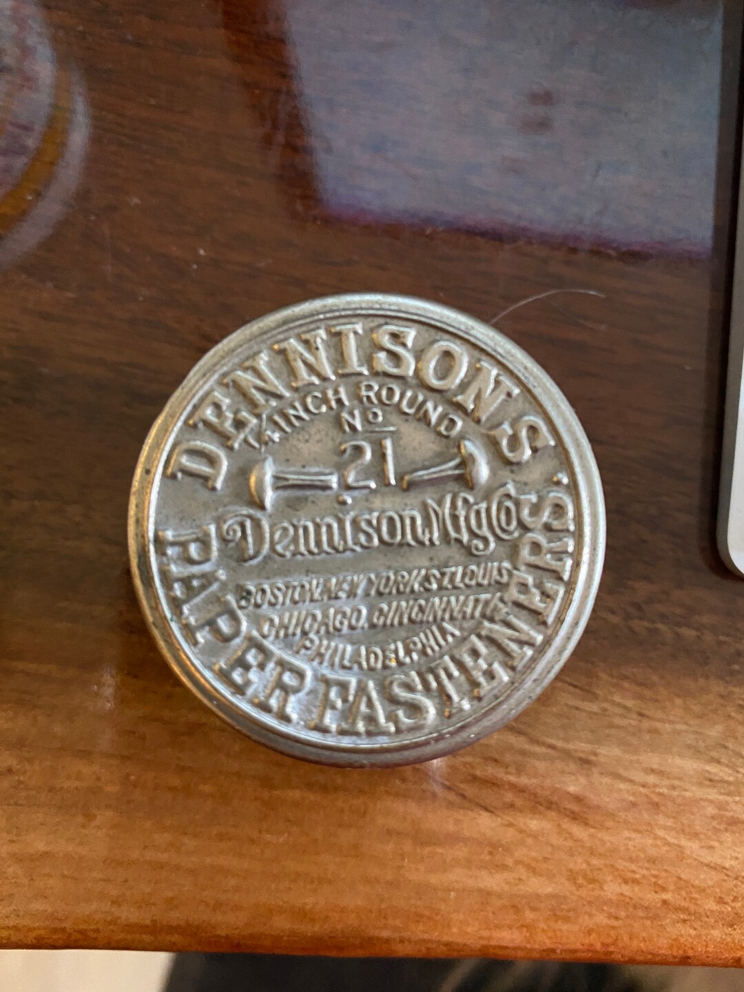 Antique Advertising Tin 1800s Dennison's Paper Fastener Tin Includes 19 ...