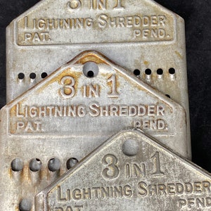 Vintage 3 in 1 Lightning Shredder Wood Handle Grater - Etsy