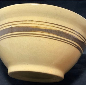 Antique, Very Rare 12” Hull Yellow Ware Pottery With 5 Brown Bands ...