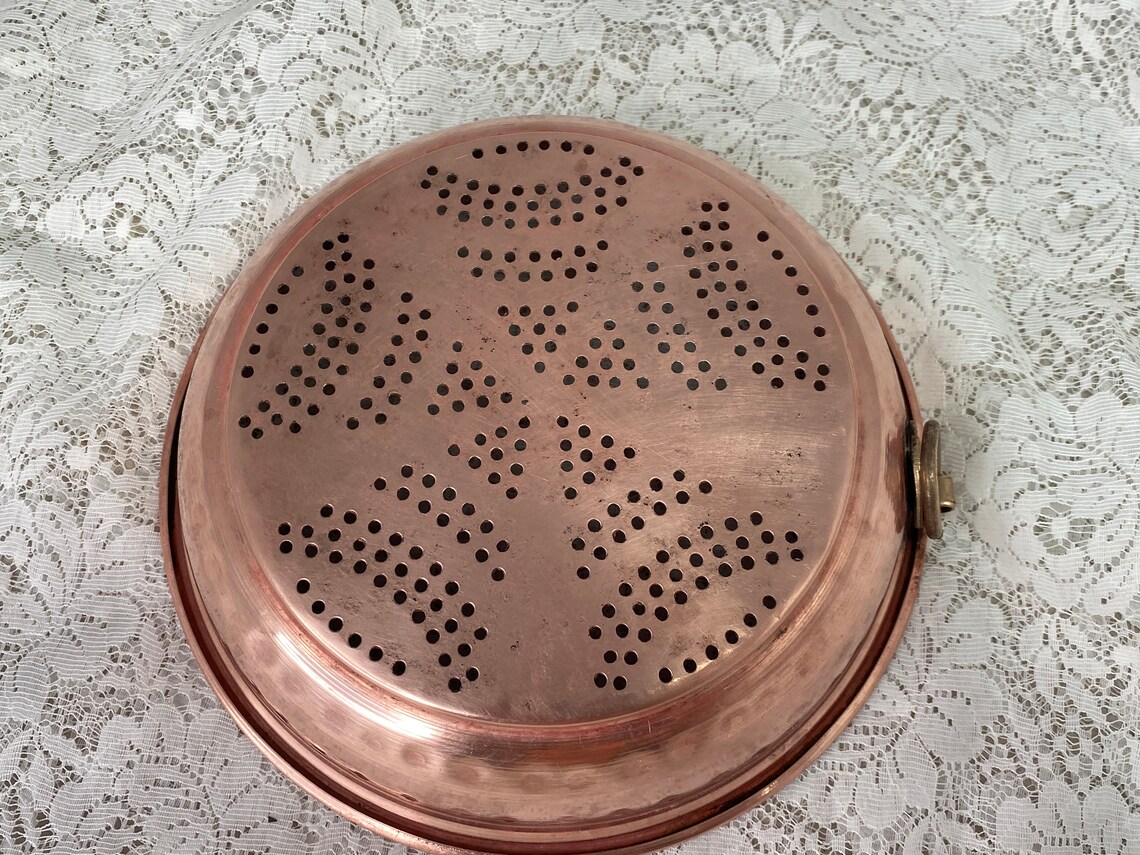 Antique 8 Inch COPPER Colander Strainer Solid Copper Wall - Etsy