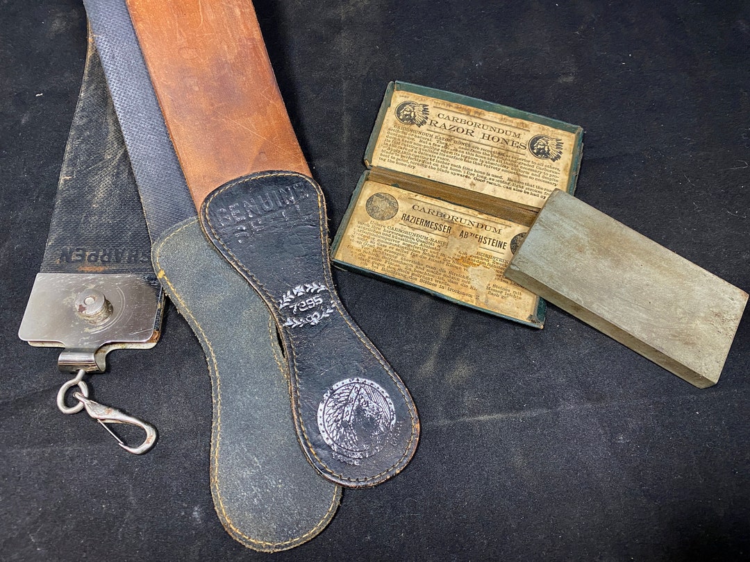 Antique Leather Razor Strap Shaving Sharpener Strap Genuine Shell ...