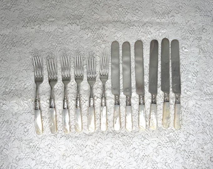 Antique A. J. Jordan St. Louis Mother of Pearl Handled Knives & Forks ...