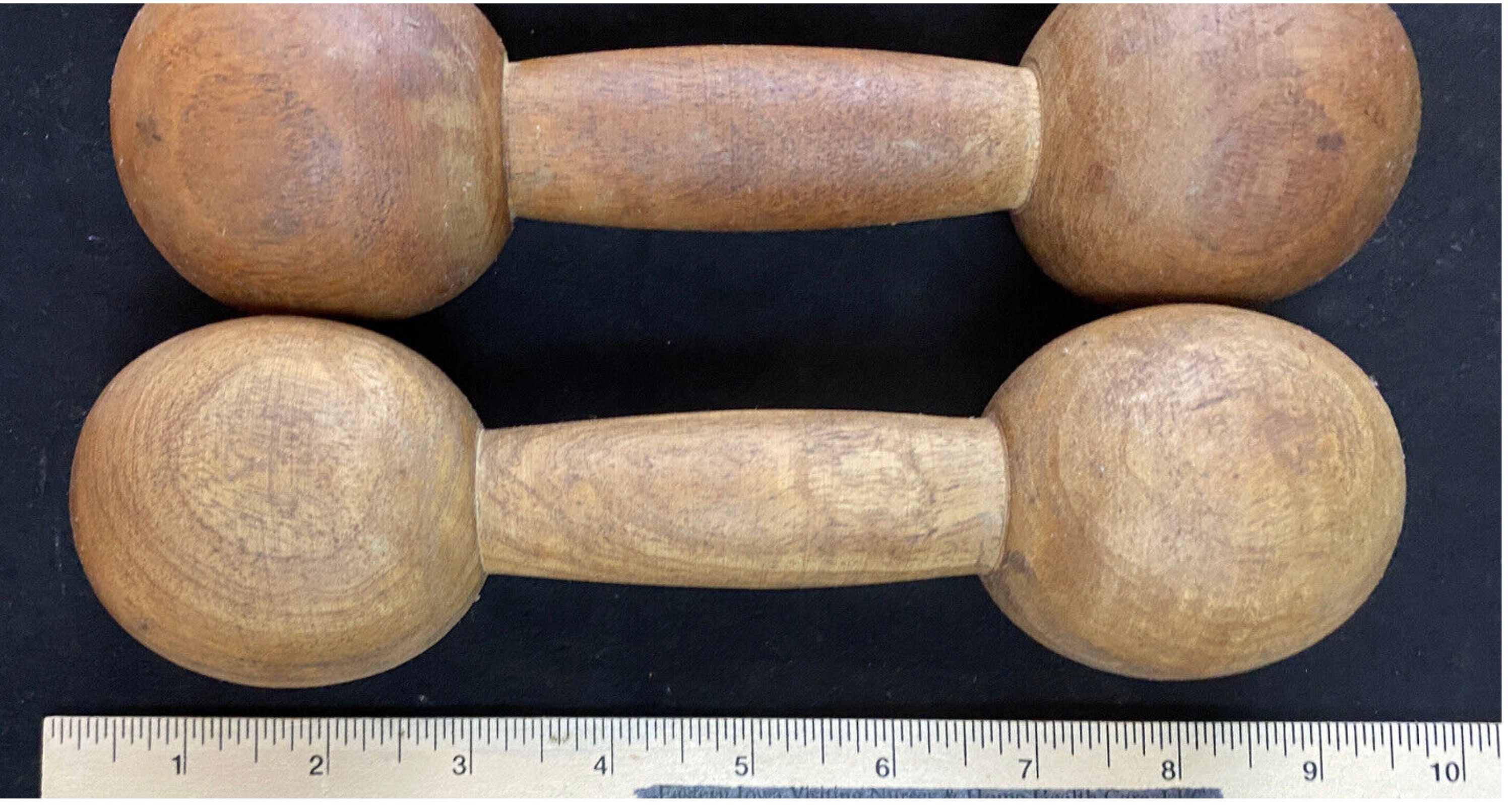 Six Vintage One Half Pound Wooden Hand Weights, Wooden Barbell Weights ...