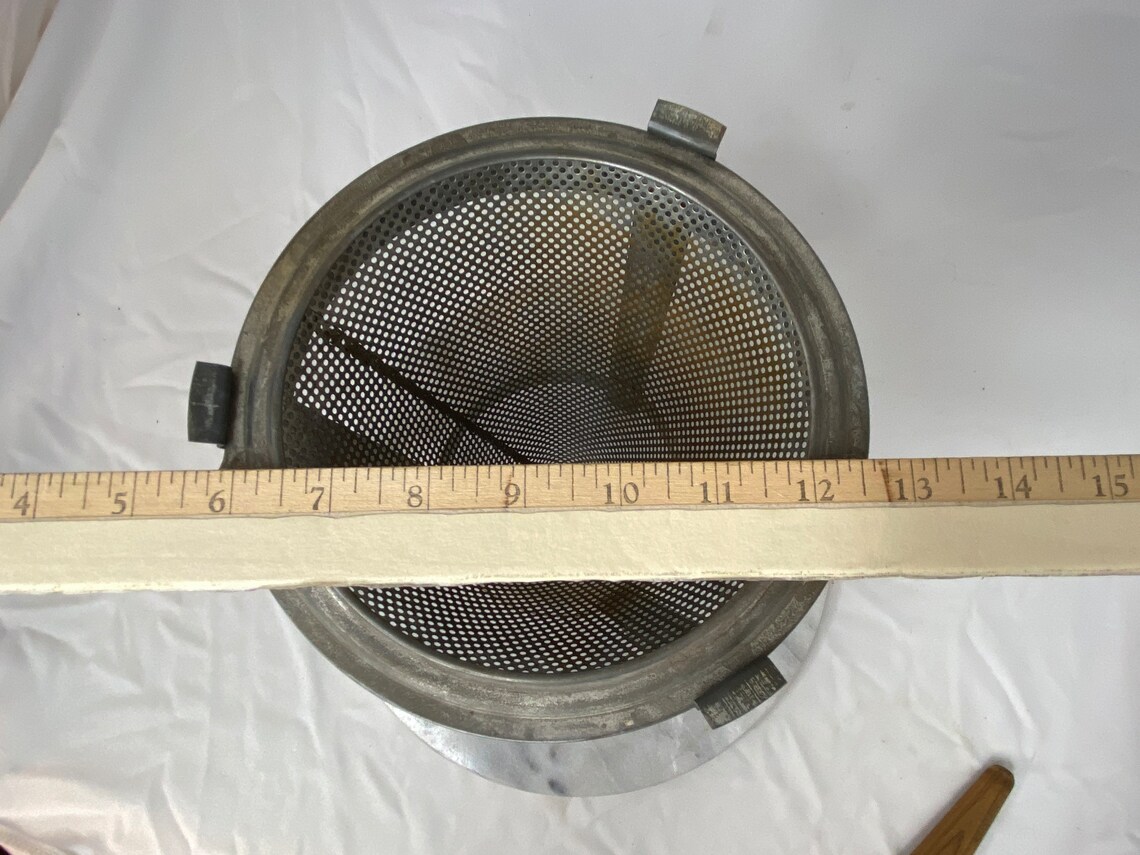 Vintage Antique Steel Cone Sieve Food Mill Wood Pestle Handle Utensil ...