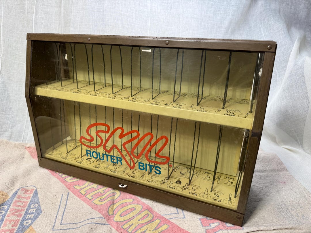 Vintage Advertising Metal Display Case "skil Router Bits" Store Display ...