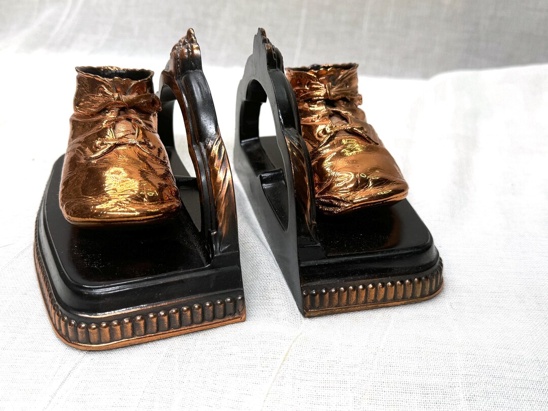 Vintage Copper Baby Shoe Bookends: Mid-century Nursery Decor - Etsy