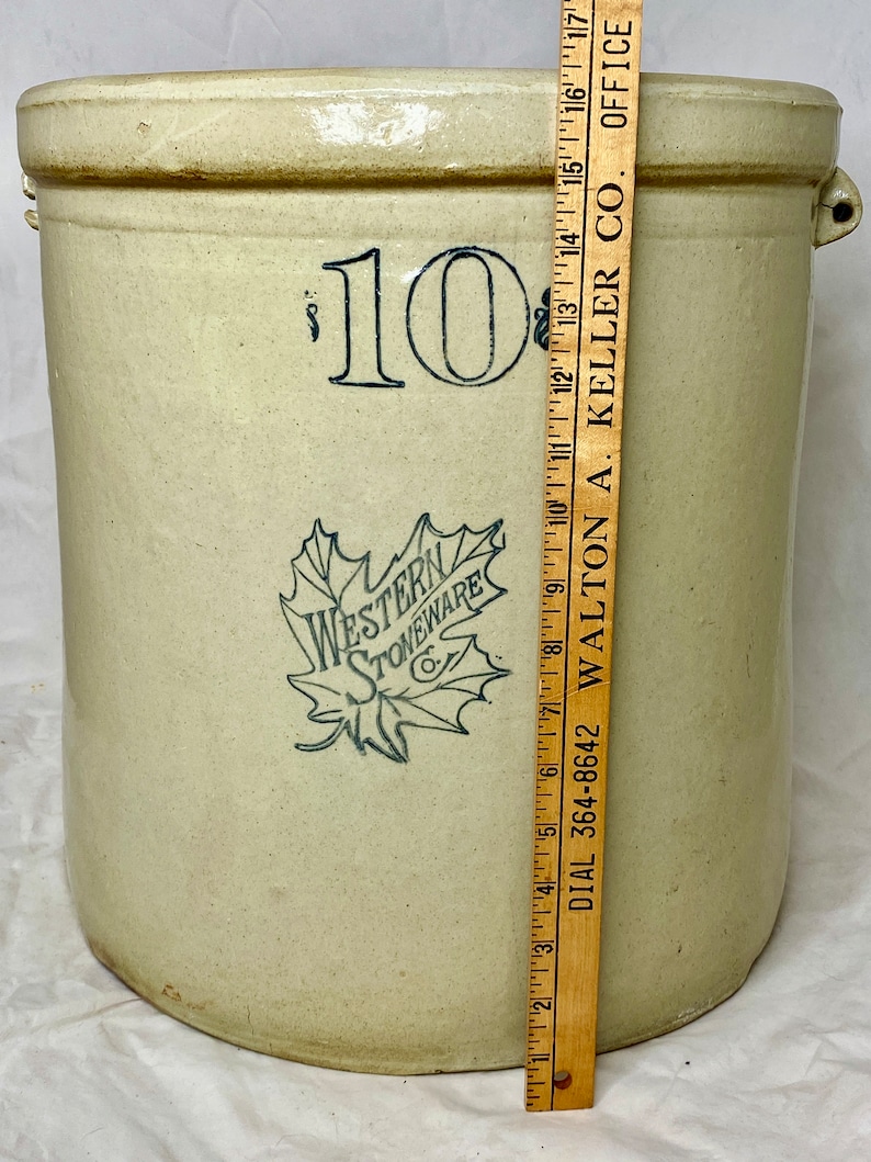 Antique 10 Gallon Western Stoneware Ceramic Crock Maple Leaf - Etsy