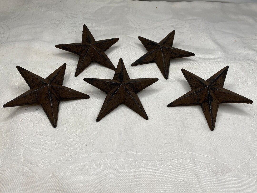 Set of Five 5" Cast Iron Stars - Etsy