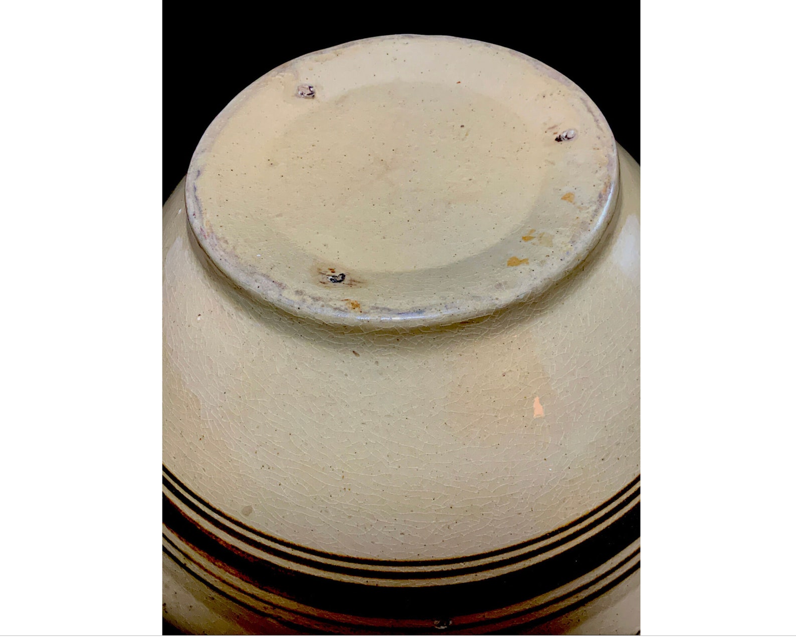 Antique, Very Rare 12” Hull Yellow Ware Pottery With 5 Brown Bands ...