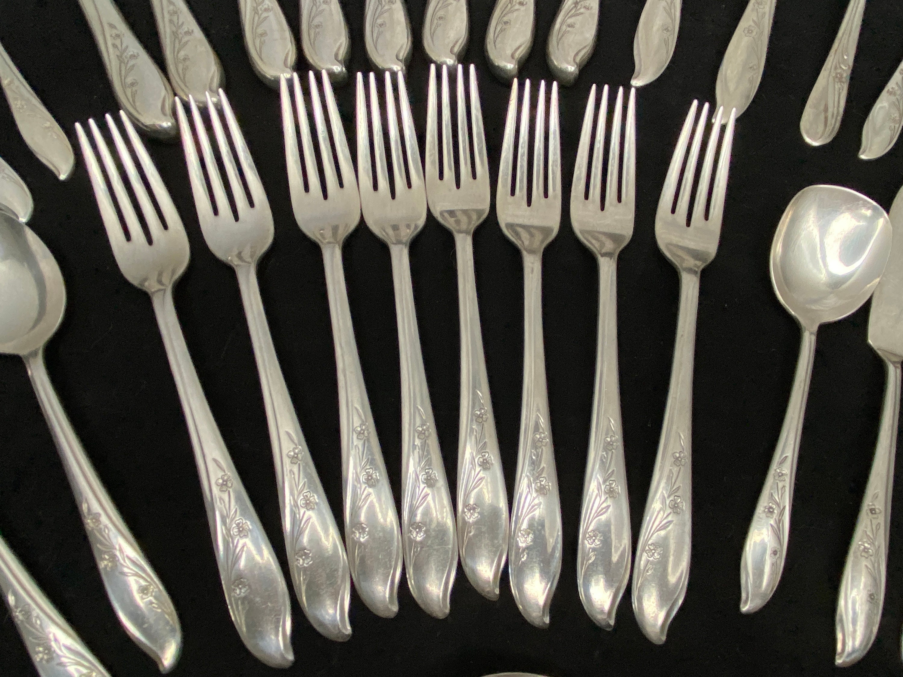 Vintage 45pc Set Springtime Silverplate Flatware Rogers - Etsy