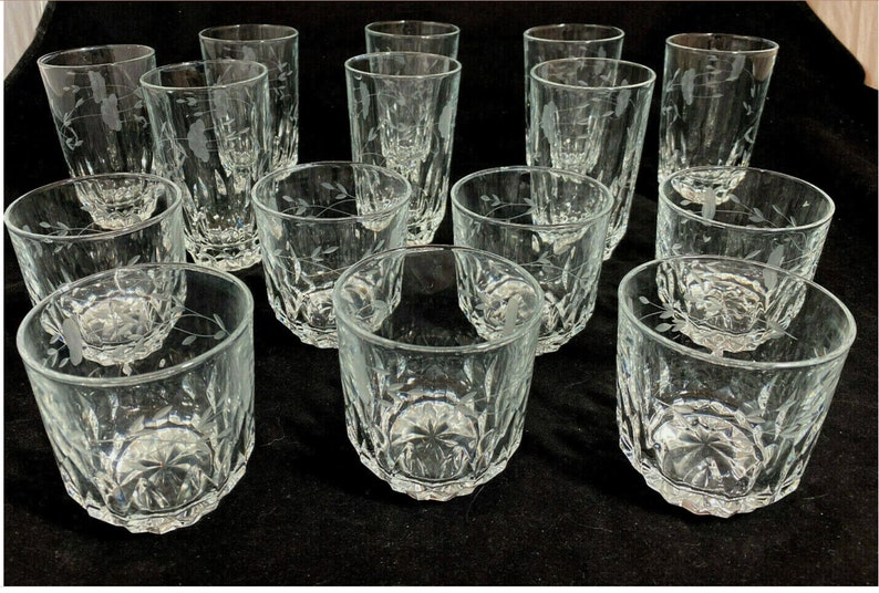 Vintage Princess House Heritage Glasses, Set of 15, Eight Tumblers ...
