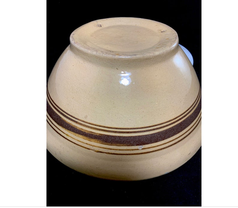 Antique, Very Rare 12” Hull Yellow Ware Pottery With 5 Brown Bands ...