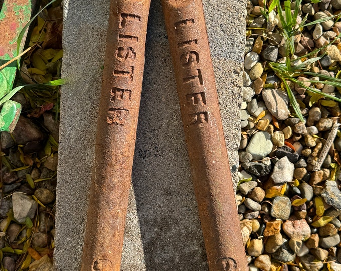 Set of Two, Antique Iron Window Sash Weights, LISTER 6 Lb. Window ...