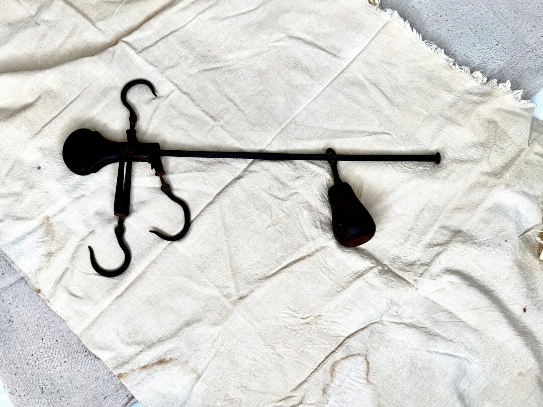 1800's Cast Iron Balance Beam Scale: Steelyard Sliding Counterweight - Etsy