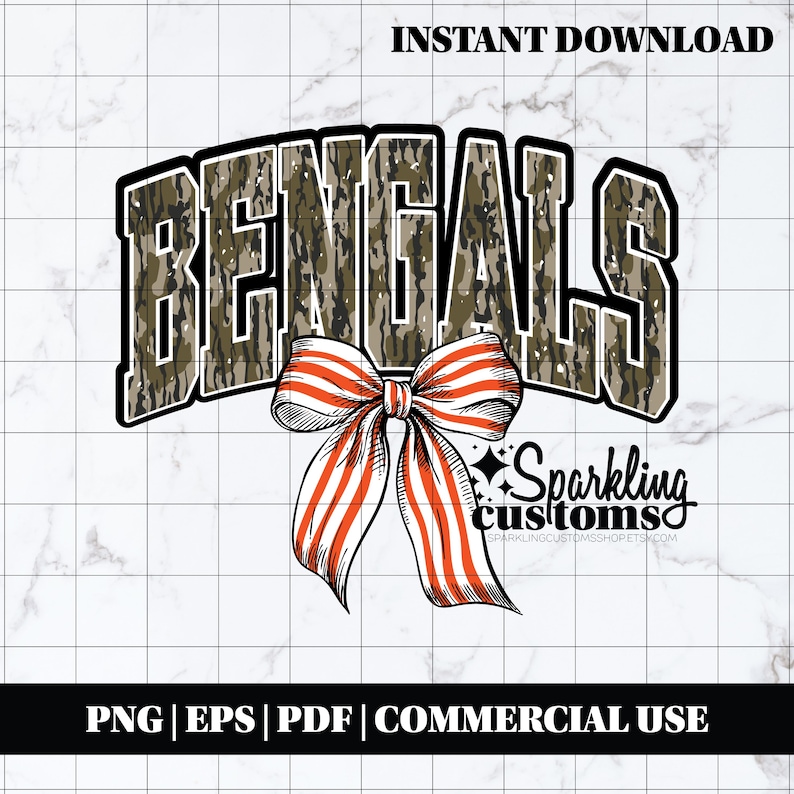 Camo Bengals PNG, Digital Download, Shirt File, Trendy Cincinnati PNG ...