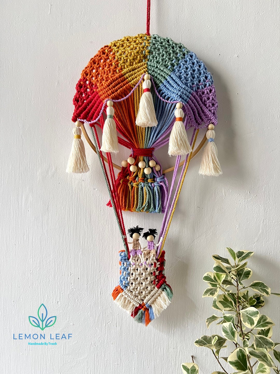 Macrame Hot Air Balloon for Bedroom Decoration, Custom Macrame Hot Air ...