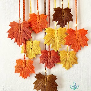 Maple Leaf Macrame Wall Hanging, Macrame Feather Wall Hanging, Gift for ...