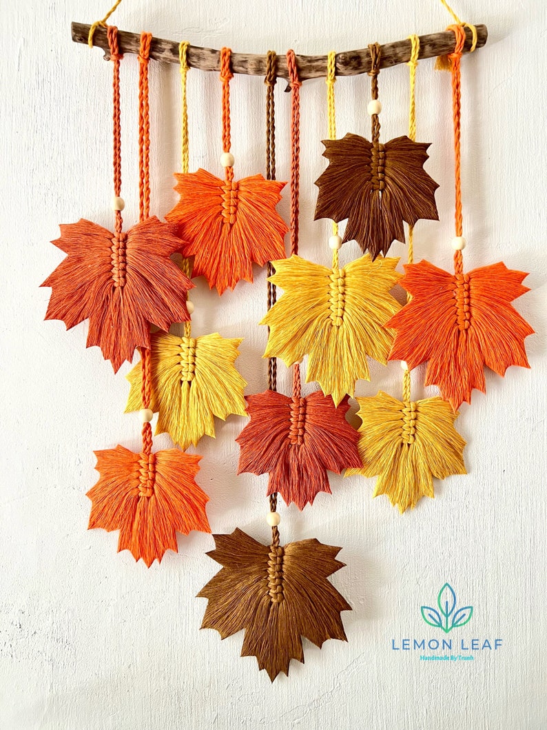 Maple Leaf Macrame Wall Hanging: Boho Home Decor - Etsy