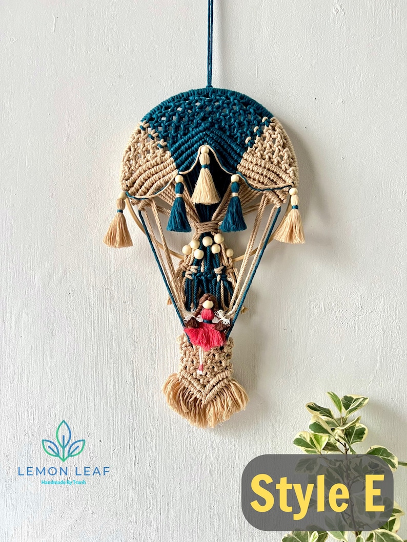 Macrame Hot Air Balloon for Bedroom Decoration, Custom Macrame Hot Air ...