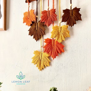 Maple Leaf Macrame Wall Hanging, Macrame Feather Wall Hanging, Gift for ...