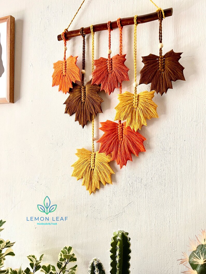 Maple Leaf Macrame Wall Hanging: Boho Home Decor - Etsy