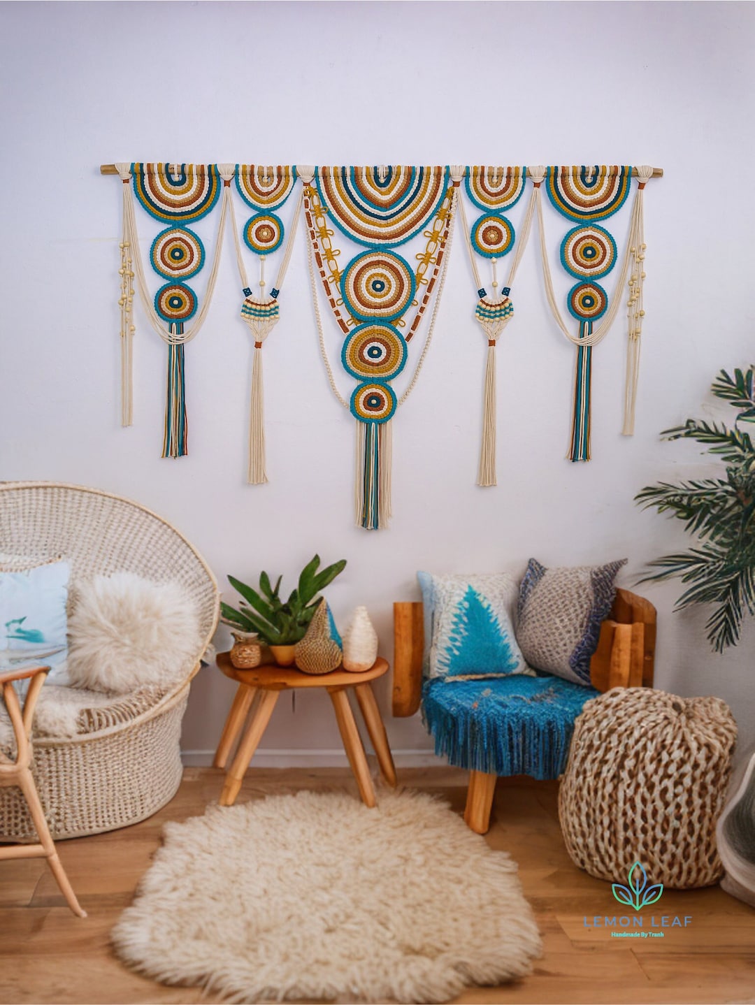 Large Macrame Wall Hanging, Boho Wall Decor, Macrame Yarn Hanging ...