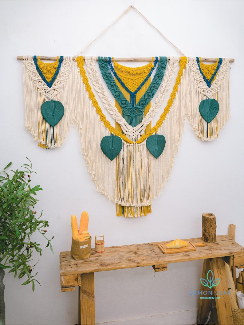 Gran tapiz de macramé para pared: arte bohemio, 59 x 43 pulgadas - Etsy ...