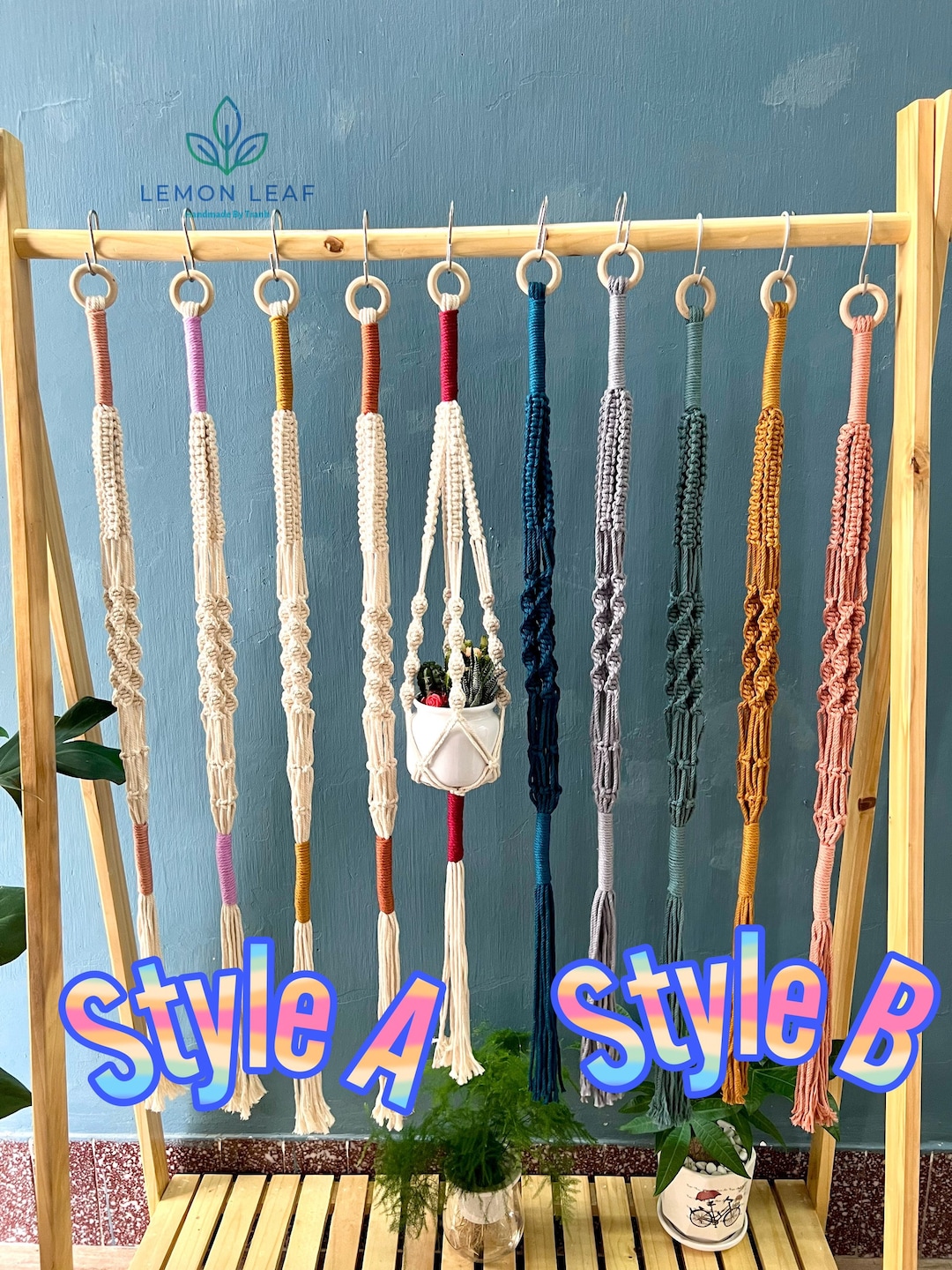 Macrame Hanging Basket, Macrame Plant Hanger, Hanger for Nursery ...