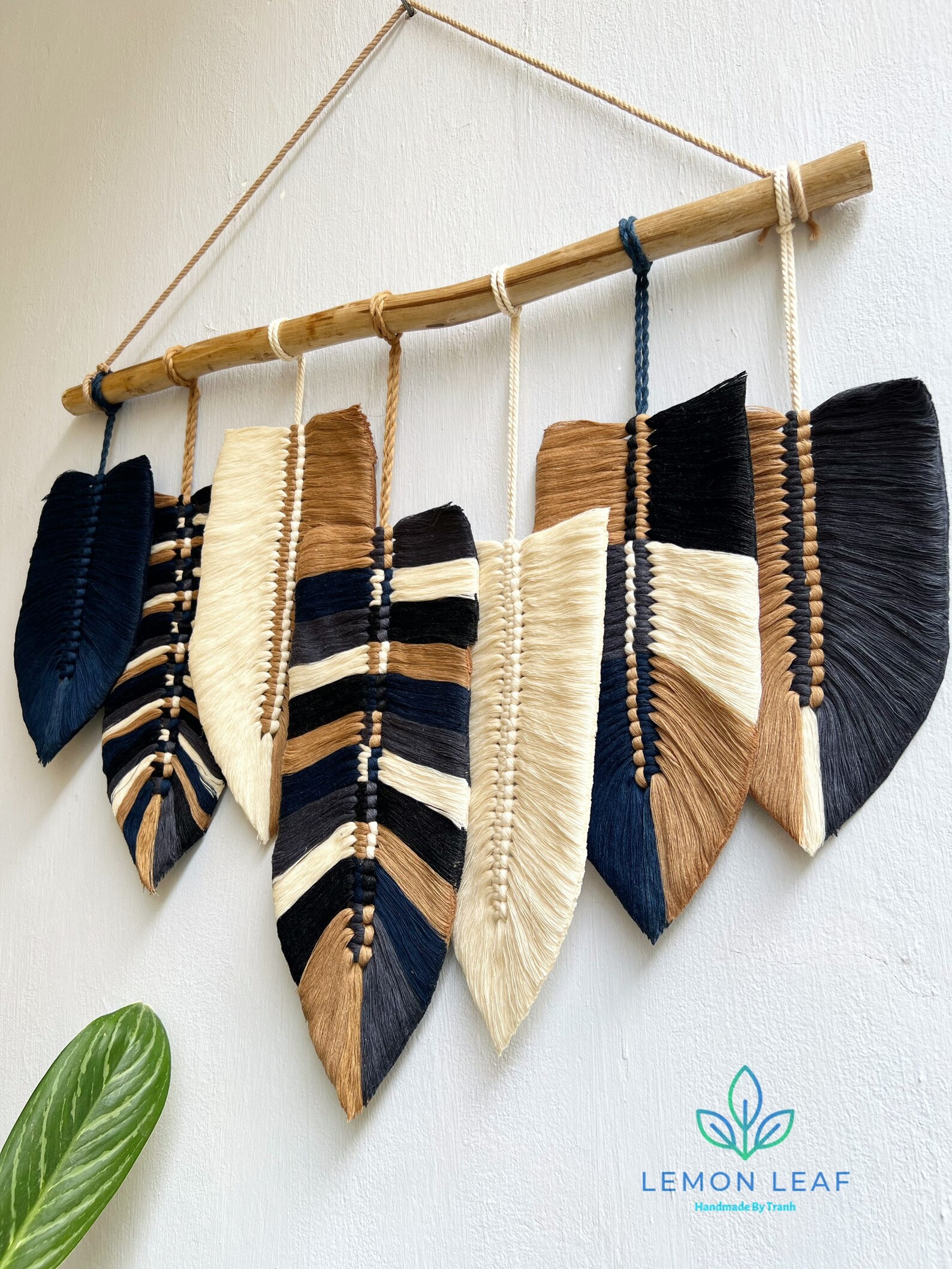 Macrame Leaves Modern Home Decoration Large Leaf Macrame Wall - Etsy