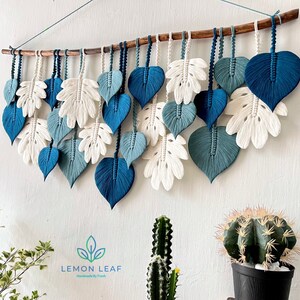 Large Boho Macrame Leaf Wall Hanging: Colorful Home Decor - Etsy
