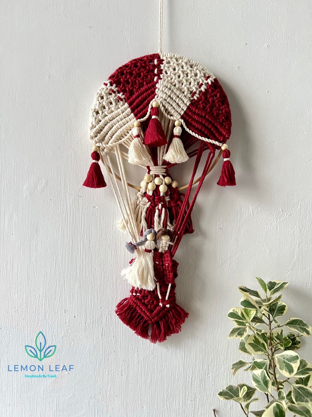 Macrame Hot Air Balloon for Bedroom Decoration, Custom Macrame Hot Air ...